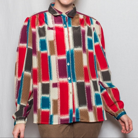 Pykettes | Tops | Vintage 7s Pykettes Brand Long Sleeve Button Up ...